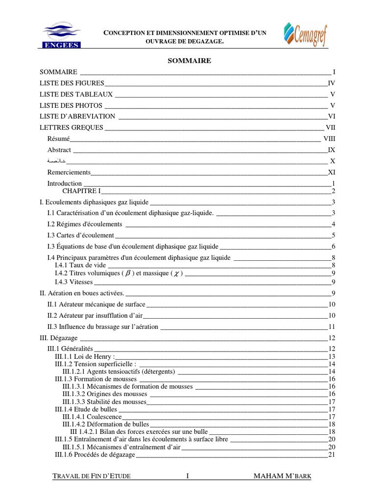 Rapport TFE Degazeur | PDF | Phase (thermodynamique) | Chimie