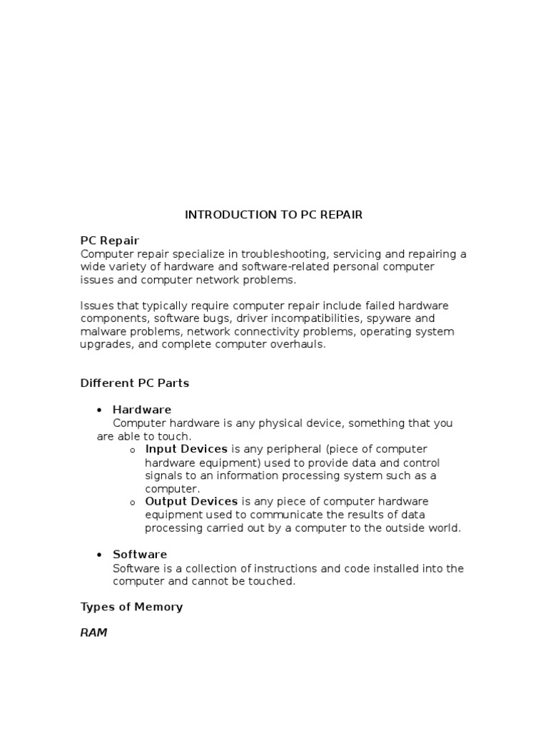 Introduction To PC Repair PC Repair | Download Free PDF | File System ...