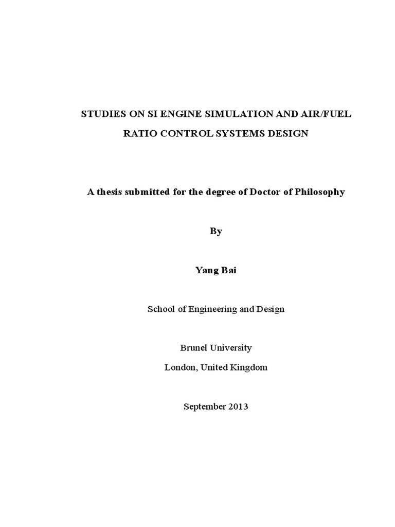 SI Engine Simulation & AFR Control | PDF | Matlab | Internal Combustion ...