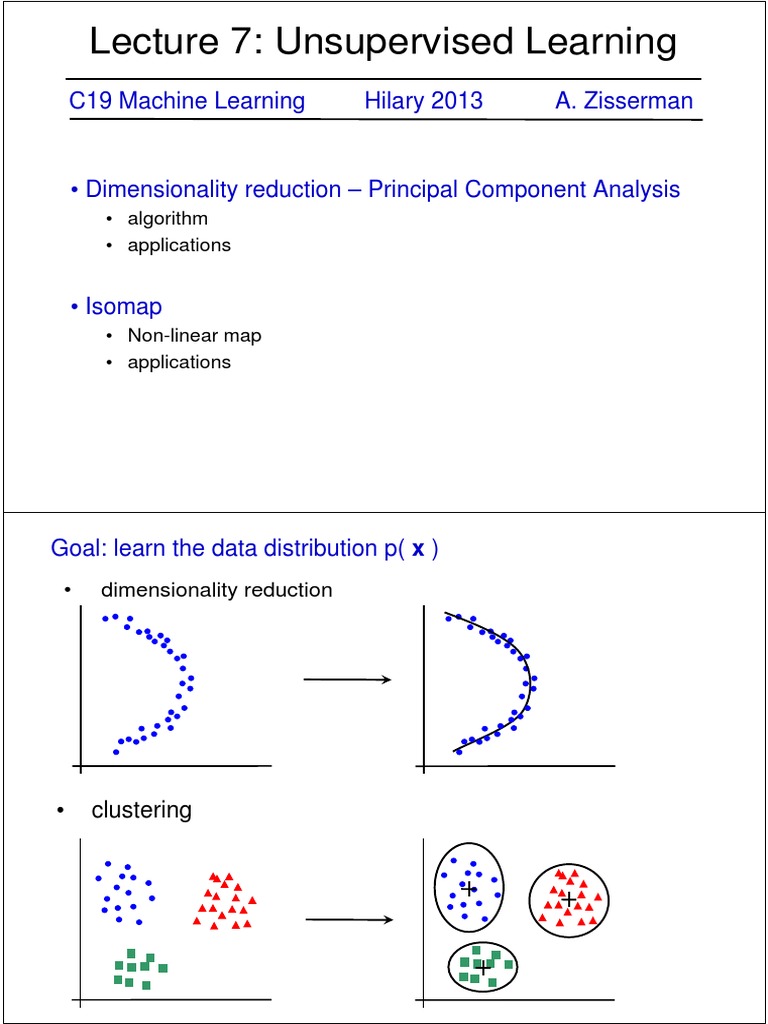 Lecture 7: Unsupervised Learning: C19 Machine Learning Hilary 2013 A ...