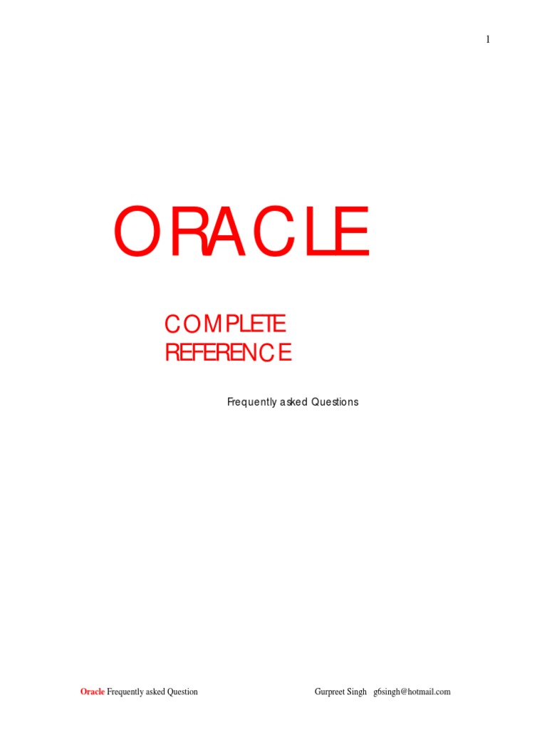 Oracle Frequently Asked Questions | PDF | Pl/Sql | Parameter (Computer ...