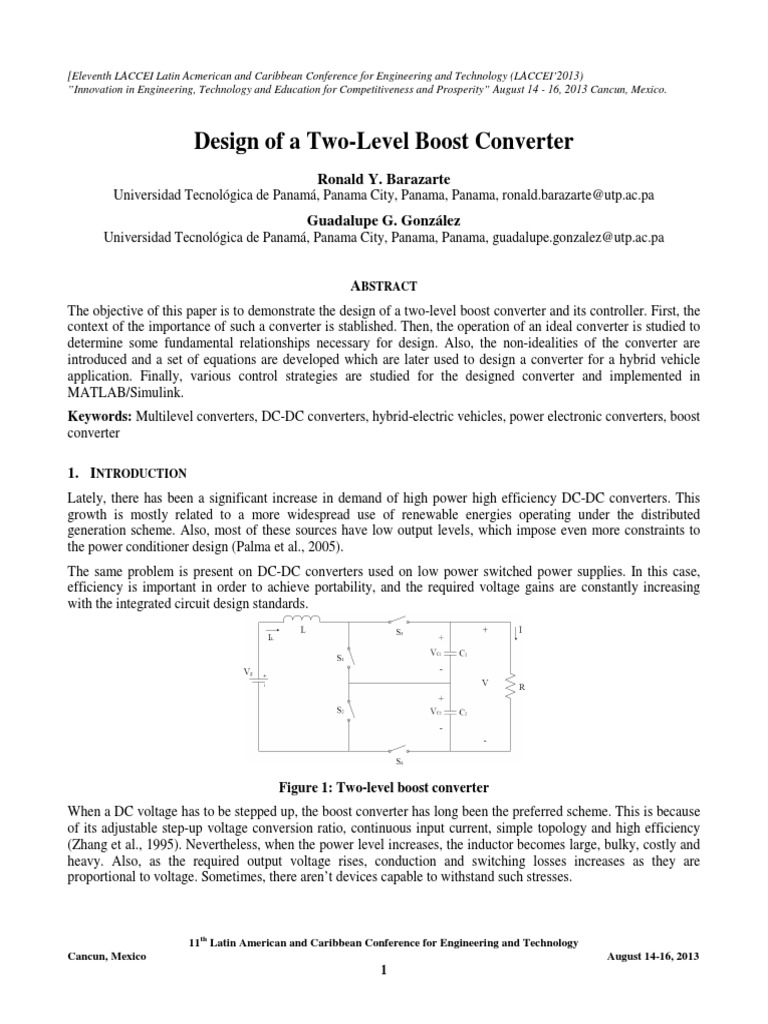 Two-Level Boost Converter | PDF | Electric Power | Manufactured Goods