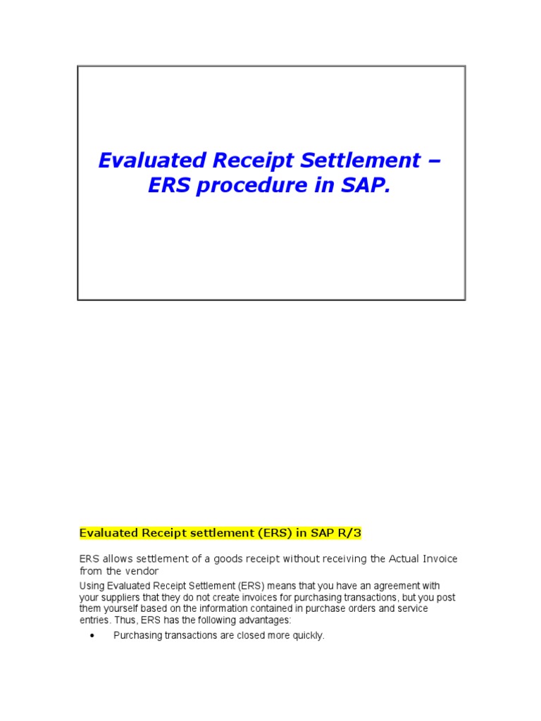Ers Sap | PDF | Invoice | Receipt