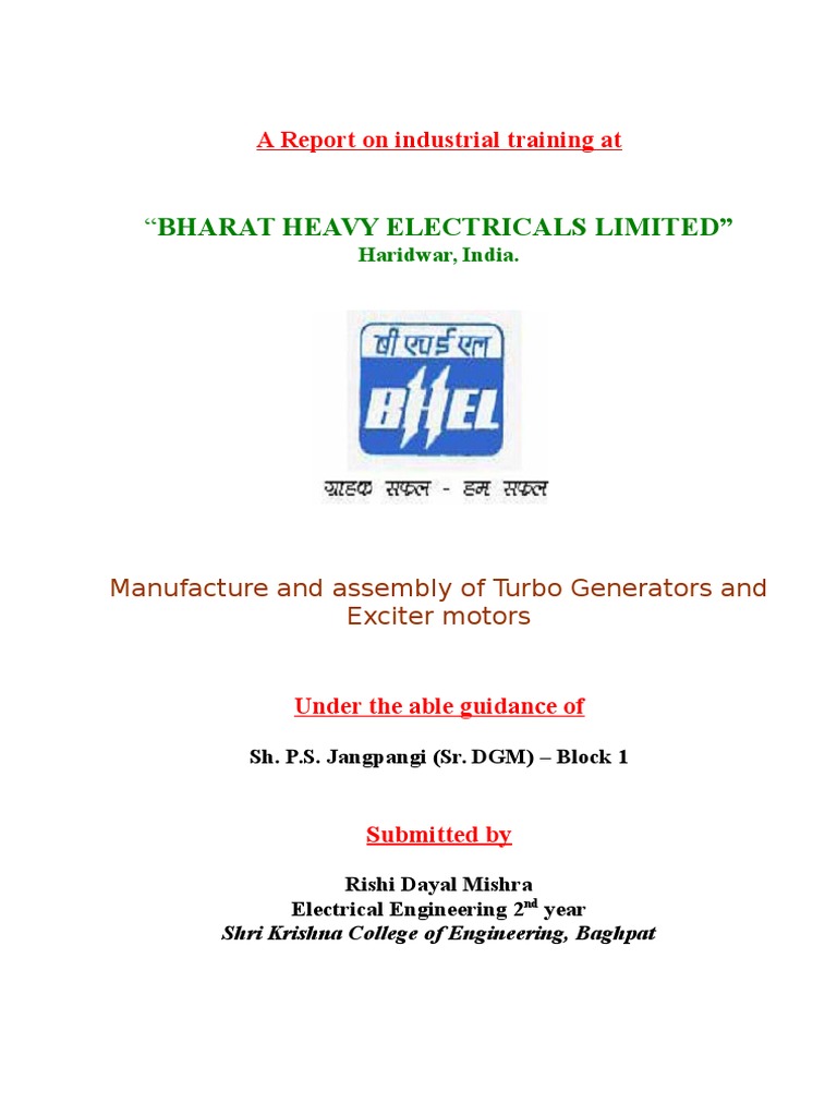 Bhel Block 1 | PDF | Insulator (Electricity) | Electric Generator