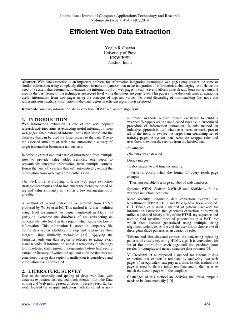 Efficient Web Data Extraction | PDF | Sequence Alignment | Html