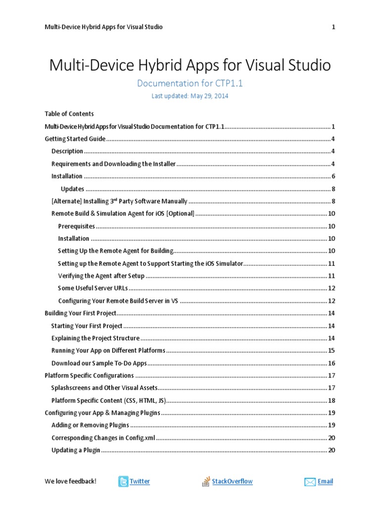 Documentation For Multi-Device Hybrid Apps For Visual Studio CTP1.1 | PDF