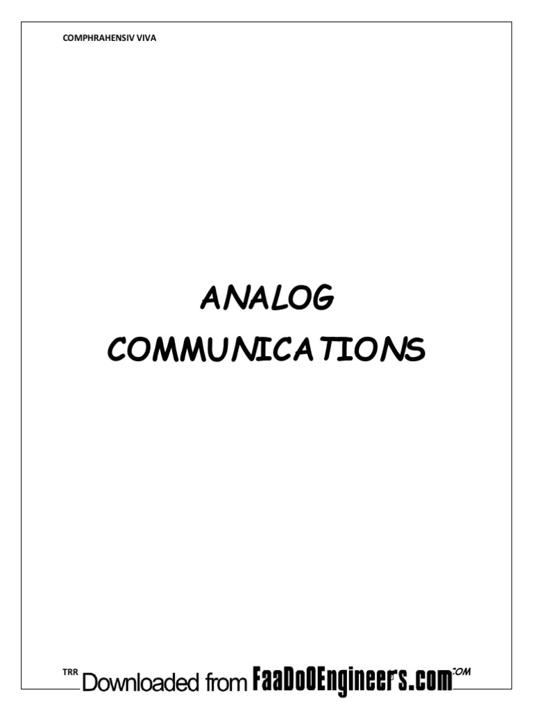 Analog Communications | PDF | Technology & Engineering