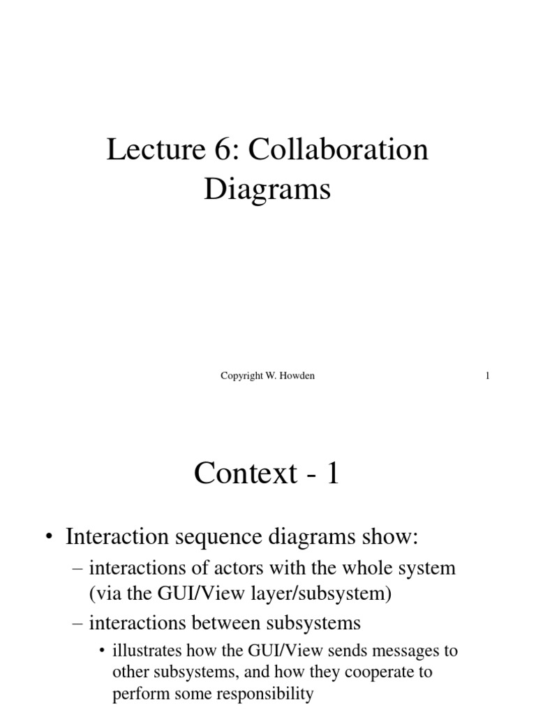 Lecture 6 Collaboration Diagrams | PDF | Graphical User Interfaces ...
