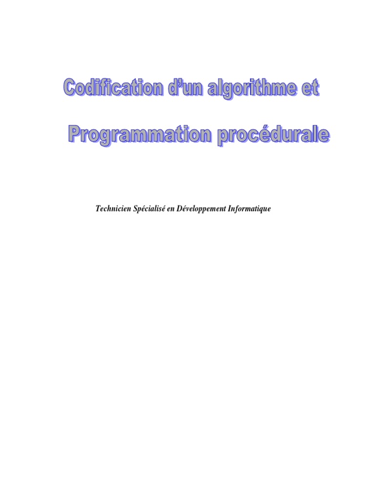 Cours D'algorithme | PDF | Variable (informatique) | Programmation informatique