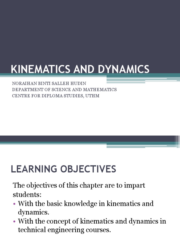 Ch1 Kinematics and Dynamics | PDF | Momentum | Force