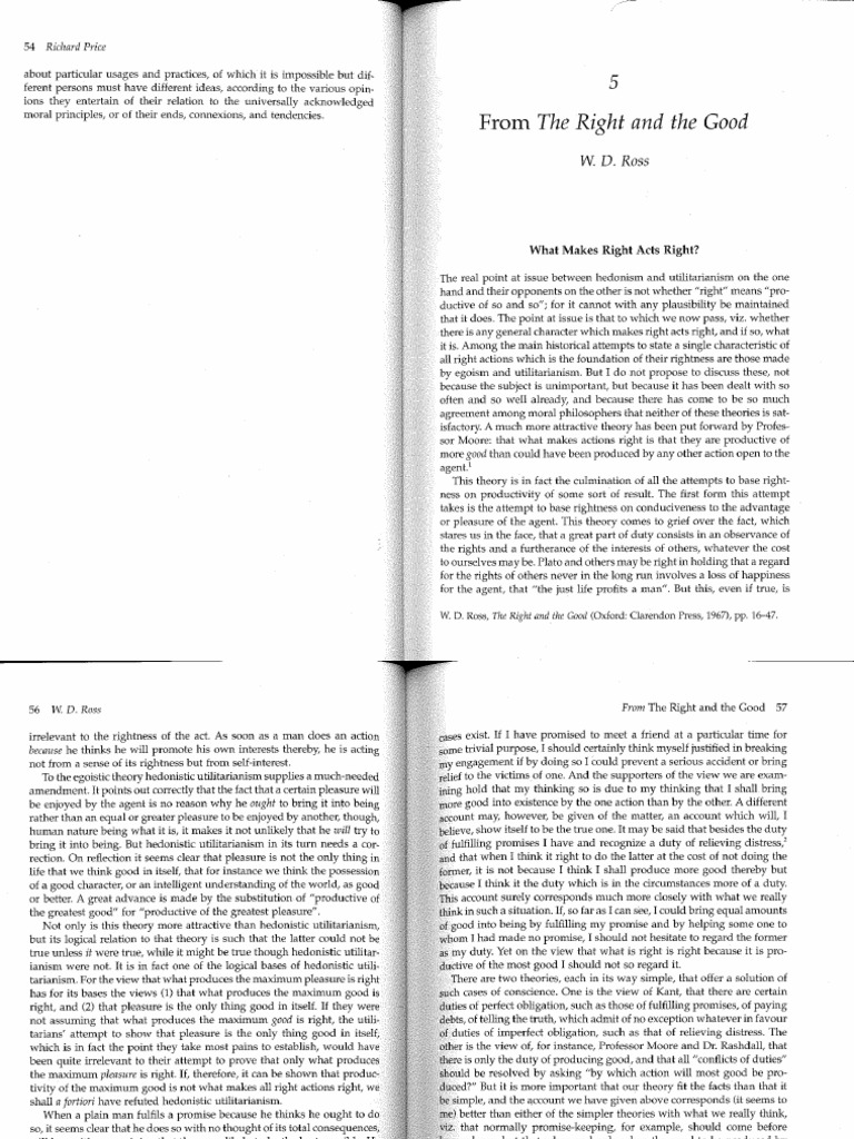The Right and The Good, W.D. Ross | PDF