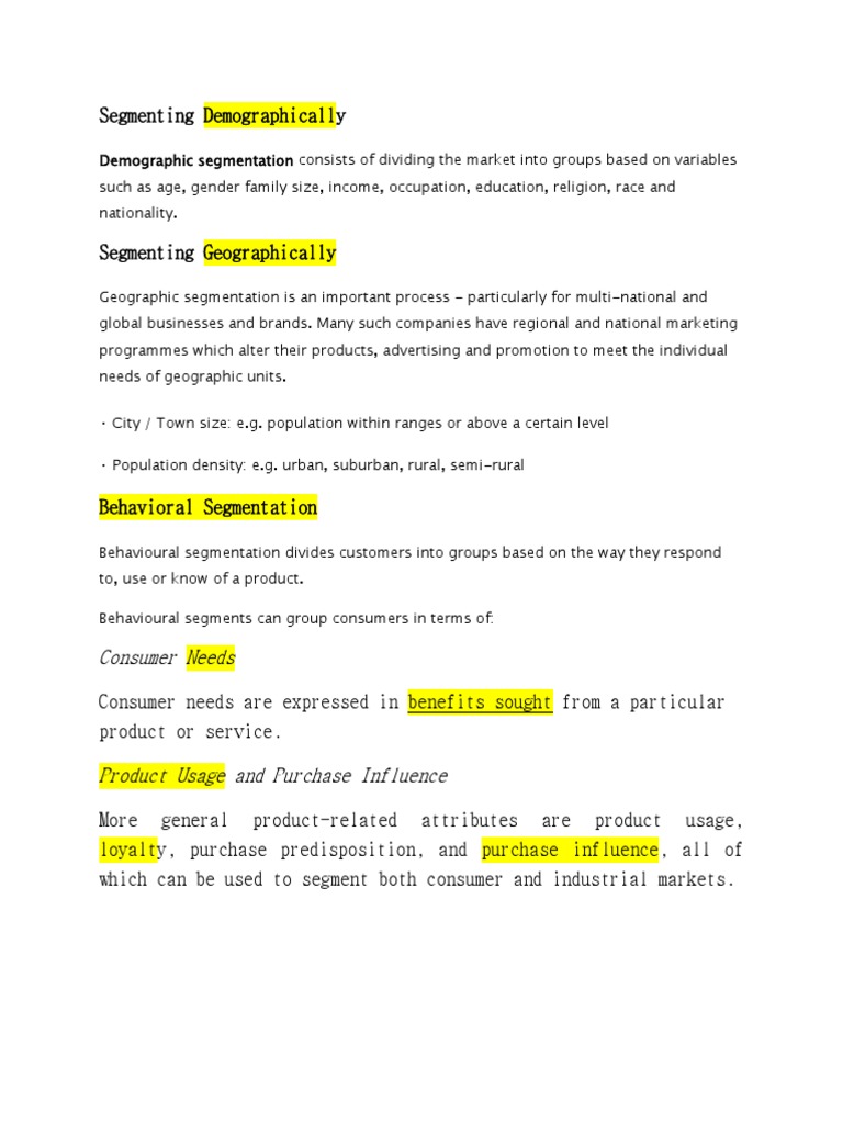 Market Segmentation Insights | PDF