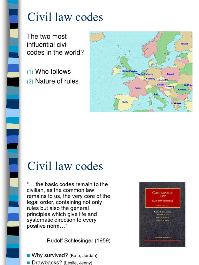 Civil Law Codes: The Two Most Influential Civil Codes in The World ...
