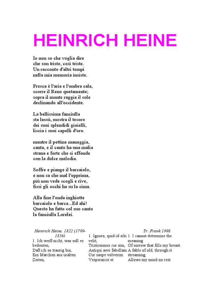 Gedicht Von Heinrich Heine Es Liegt Der Heiße Sommer