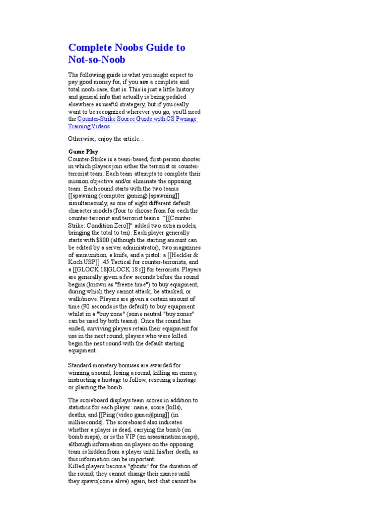 Complete Noobs Guide To Not-so-Noob | PDF | Video Game Gameplay | Game ...