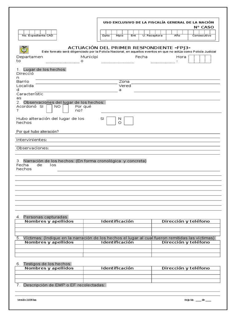 Formatos Fiscalia Pdf Policía Derecho Penal