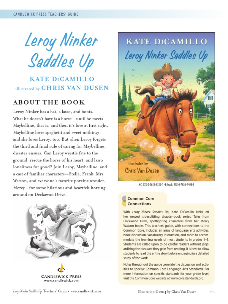 Leroy Ninker Saddles Up Teachers Guide | PDF | Cowboys | Syntax