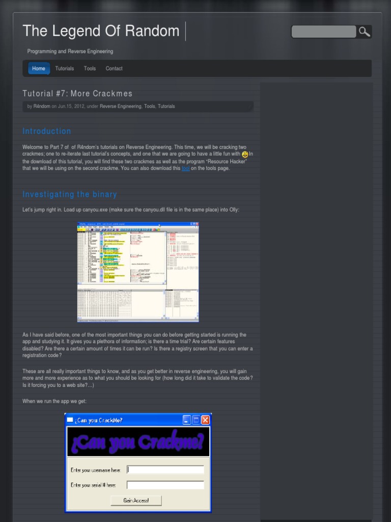 Ollydbg Tut by R4ndom - 7 | PDF | Computer File | System Software