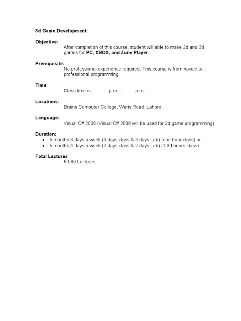 Zune-Compatible 3D Game Development Course | PDF | Shader | Digital ...
