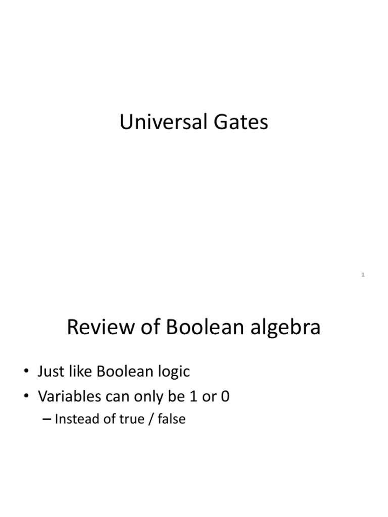 Lecture 6 Universal Gates | PDF | Logic Gate | Boolean Algebra