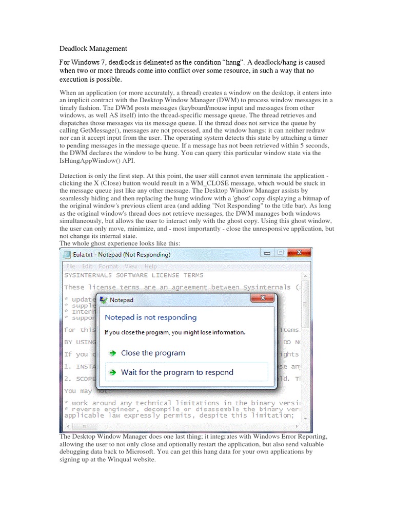 Deadlock Management in Windows 7 | PDF | Thread (Computing) | Computer ...