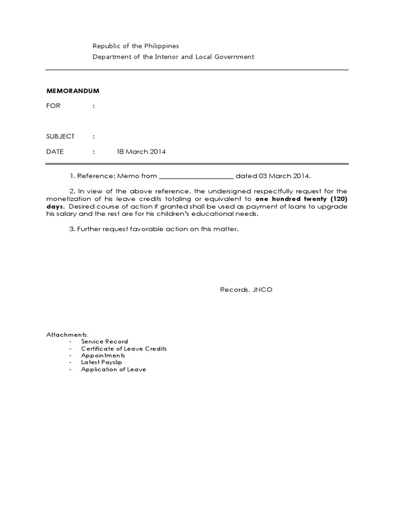 Monetization of Leave Credits | PDF