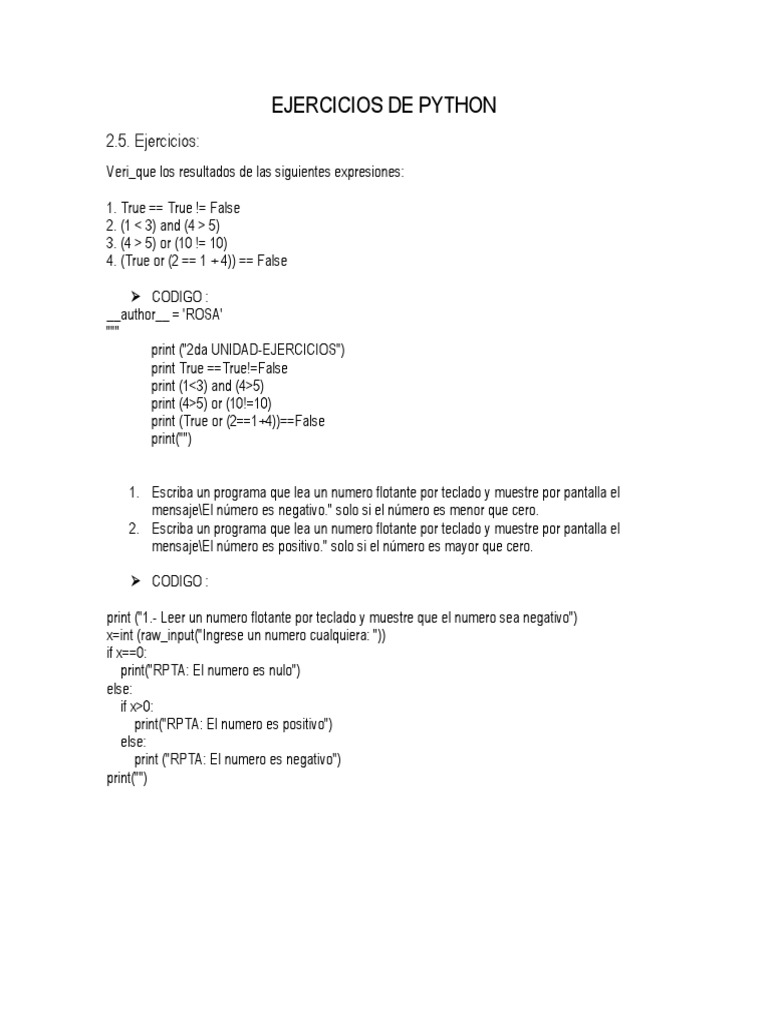 Ejercicios de Python | PDF | Pi | Aritmética