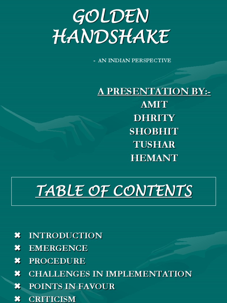 Understanding Golden Handshake in India | PDF | Finance & Money Management