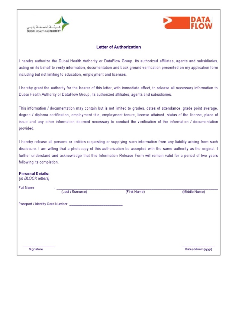 Letter of Authorization DHA | PDF | Government Information | Government