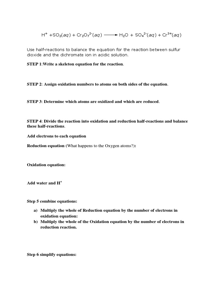 Half Equations Worked Examples | Redox | Nitric Acid
