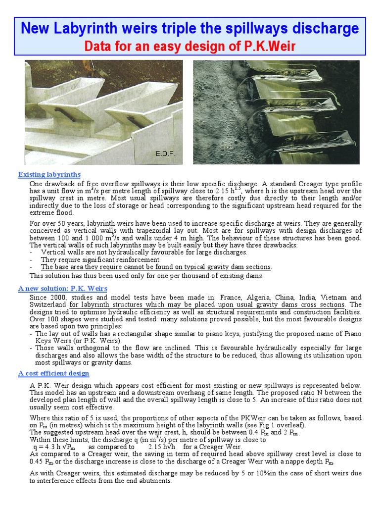 Publications Labyrinth Weirs 09 (1) .2009 | PDF | Spillway | Dam