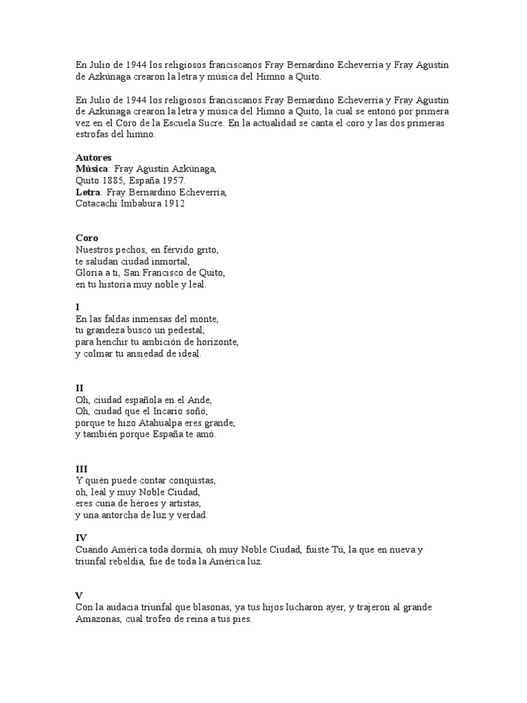 Himno A Quito | PDF