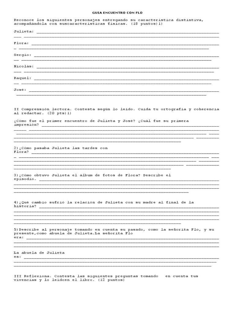 Prueba Encuentro Con Flo | PDF