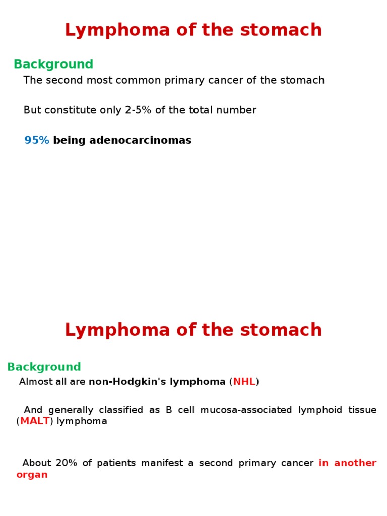 Lymphoma of The Stomach | PDF | Lymphoma | Cancer