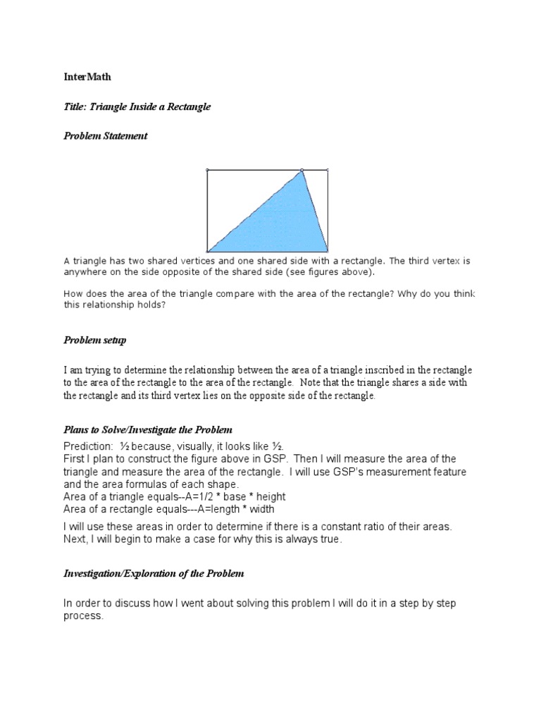 Area Relationship: Triangle in Rectangle | PDF | Teaching Methods ...