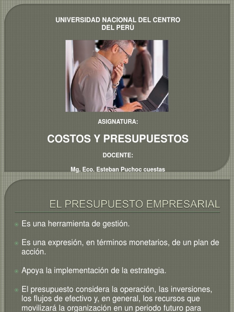 Diapositivas Del Curso de Costos y Presupuestos - Presupuesto Empresarial - Presentacion 8 ...