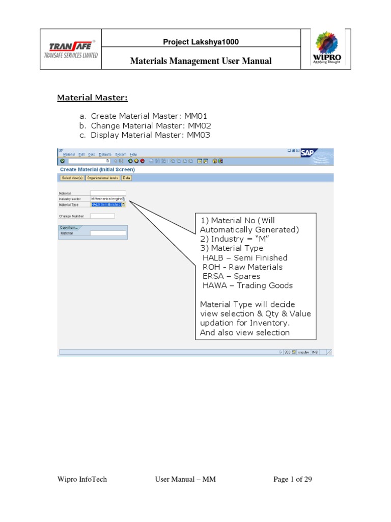 Materials Management User Manual Project Lakshya1000 Pdf Inventory