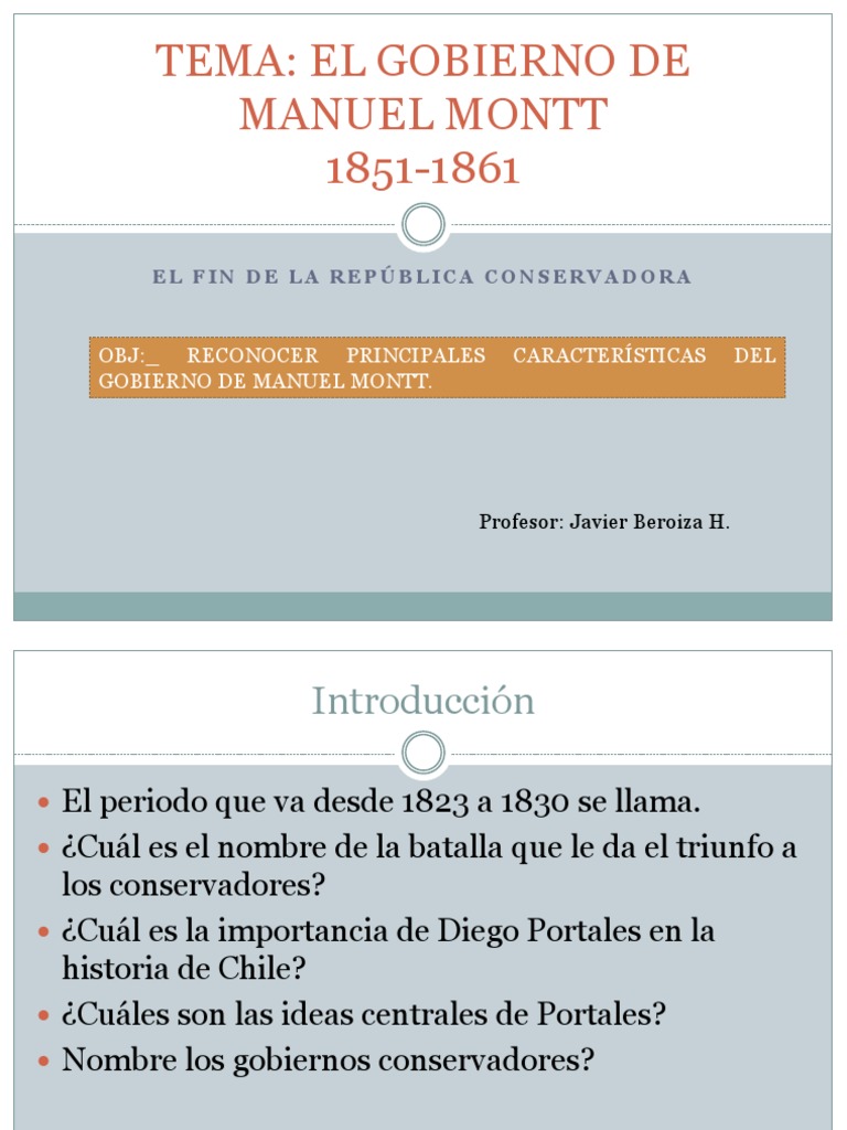 Gobierno de Manuel Montt | PDF | Liberalismo | Chile