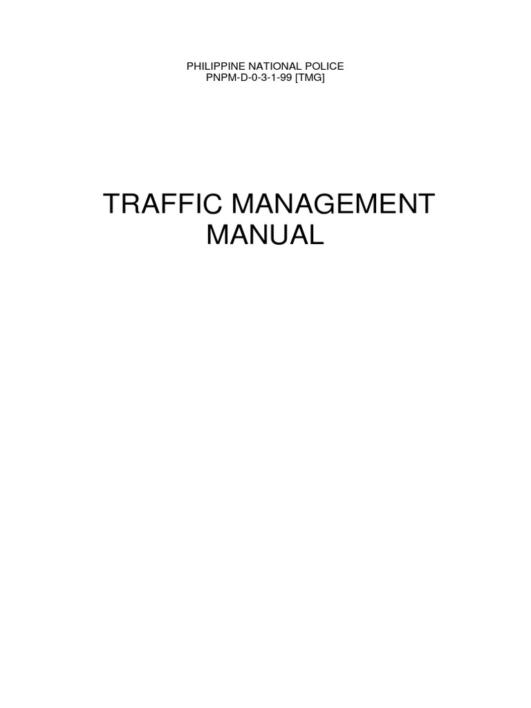 Traffic Management Manual | PDF | Arrest | Traffic