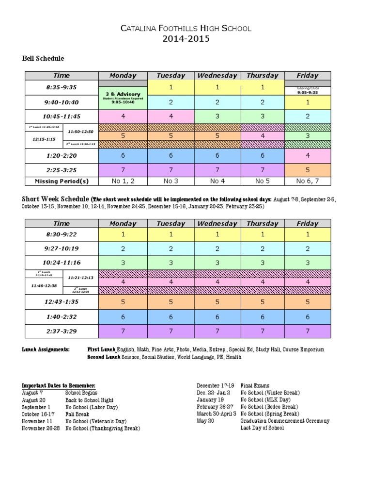 Bell Schedule | PDF | Language Arts & Discipline