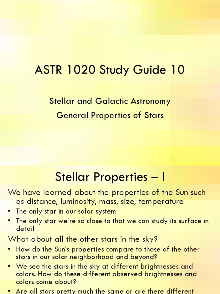 Stellar Properties and Parallax Explained | PDF | Stars | Apparent ...