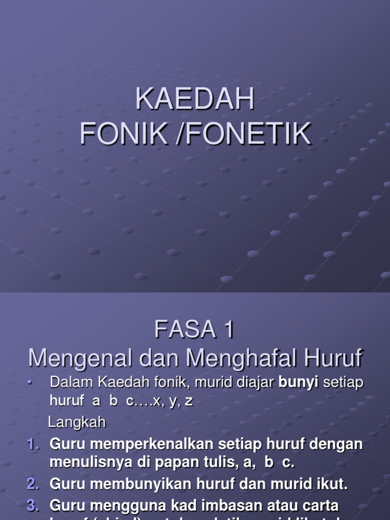 Kaedah Fonik Bahasa Melayu | PDF