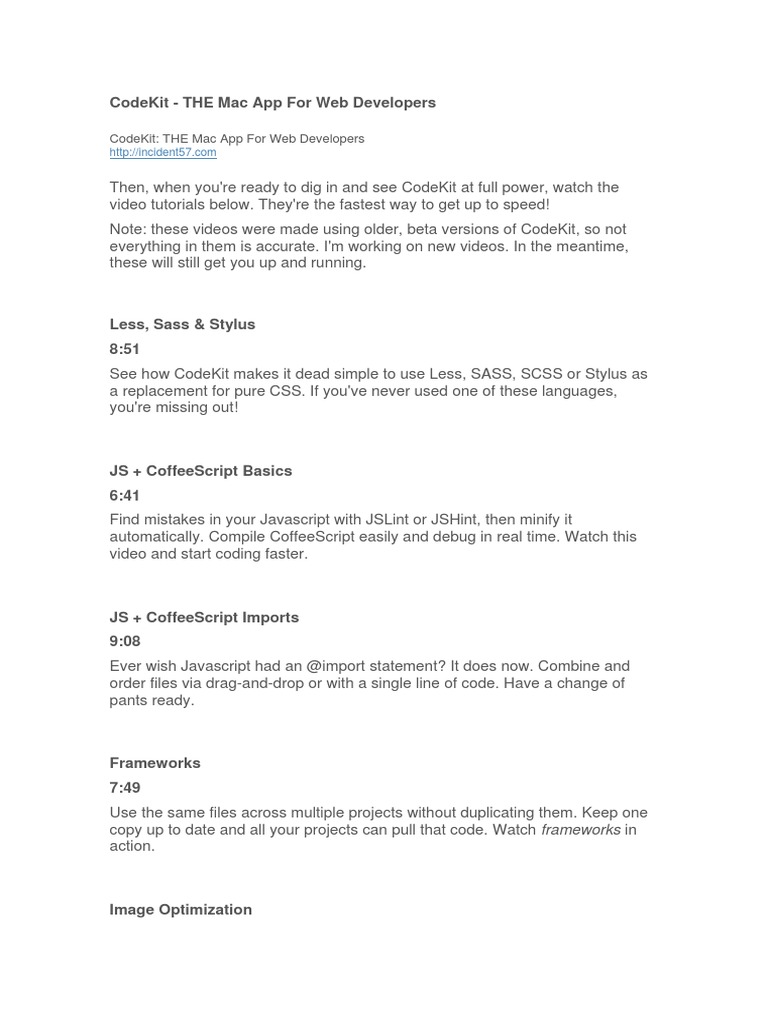 CodeKit - The Mac App For Web Developers | PDF | Java Script | Software Engineering