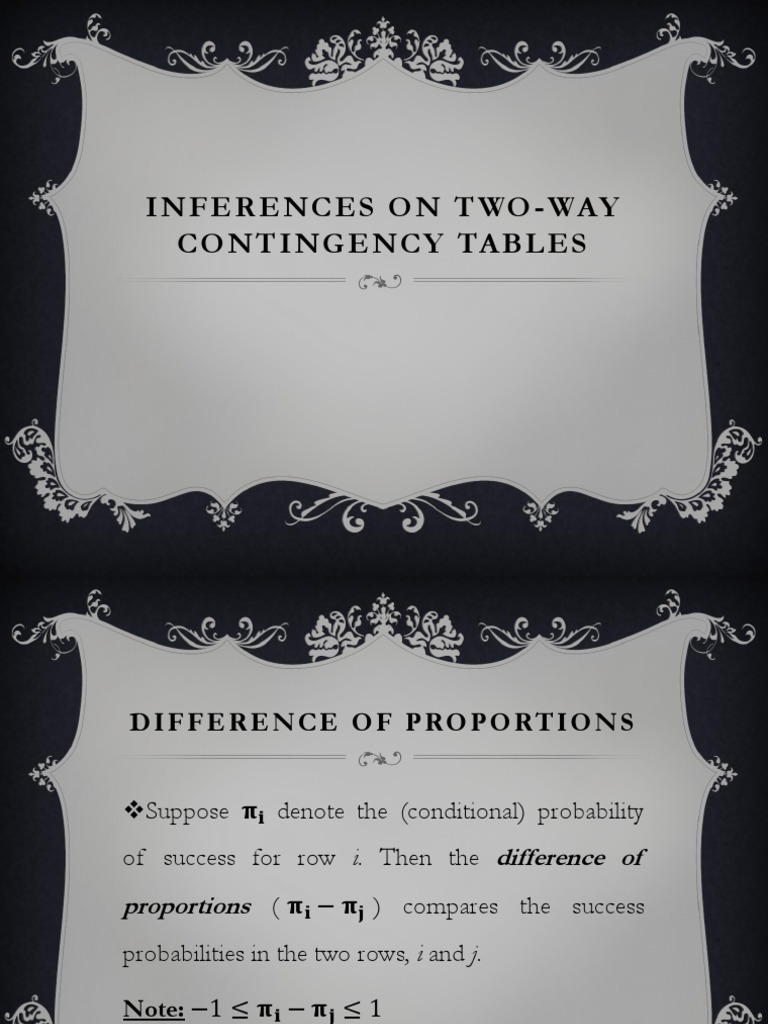 Inferences On Two-Way Contingency Tables | PDF | Odds Ratio | P Value