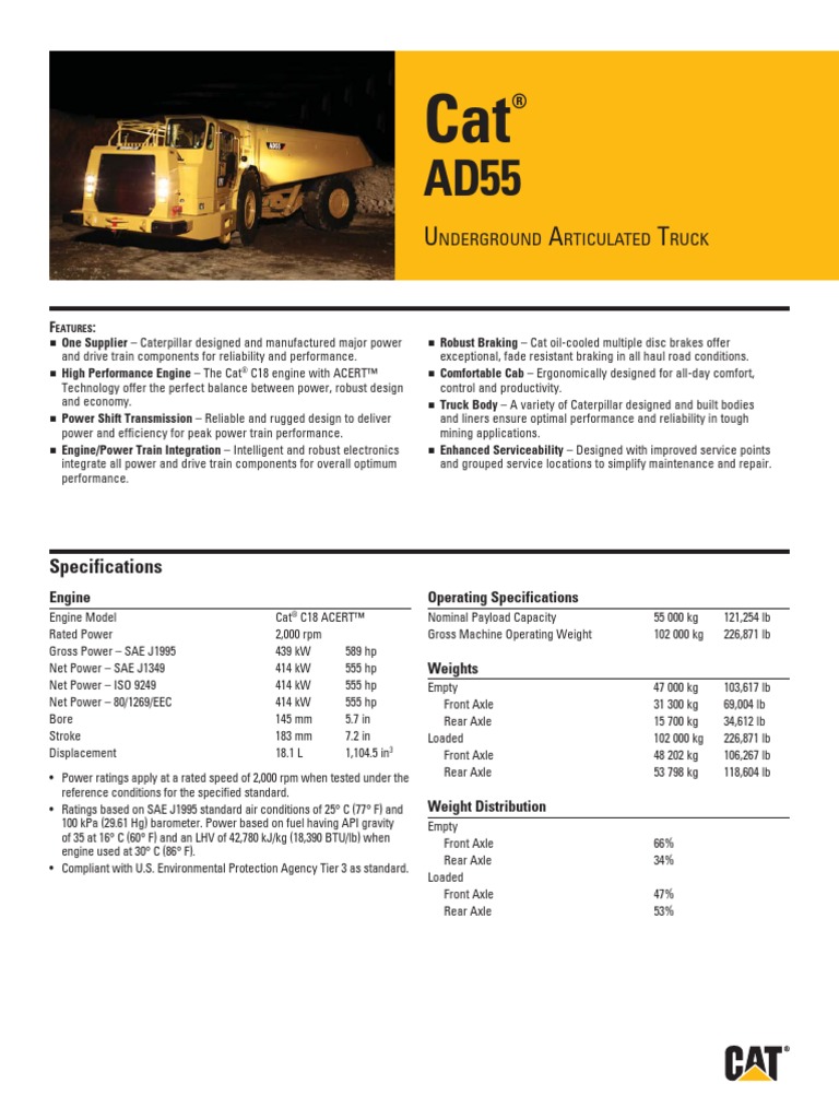 AD55 Cat | PDF | Axle | Truck