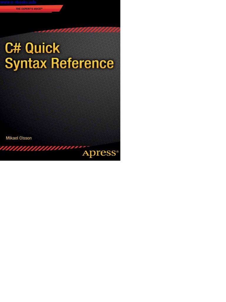 C# Quick Syntax Reference - En.es PDF | PDF | .NET Framework | C Sharp (lenguaje de programación)