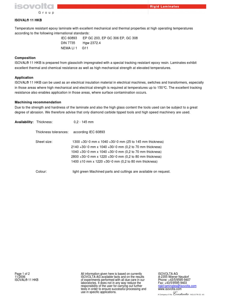 Isoval 11 HKB | PDF | Epoxy | Strength Of Materials