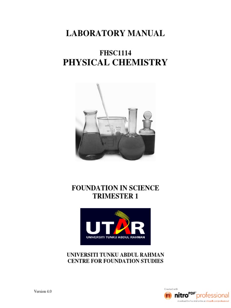 Physical Chemistry Lab Manual | PDF | Molar Concentration | Titration