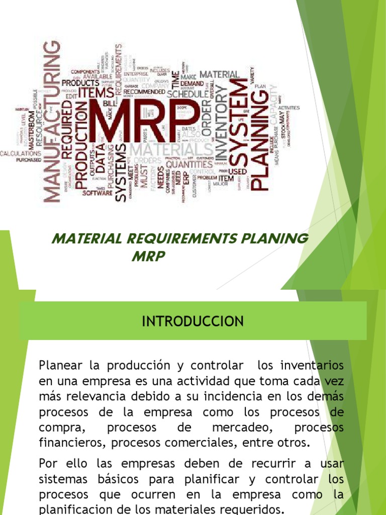 MRP Exposición | PDF | Planificación | Inventario