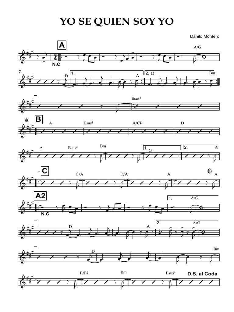 YO SE QUIEN SOY YO - Partitura Completa PDF | PDF